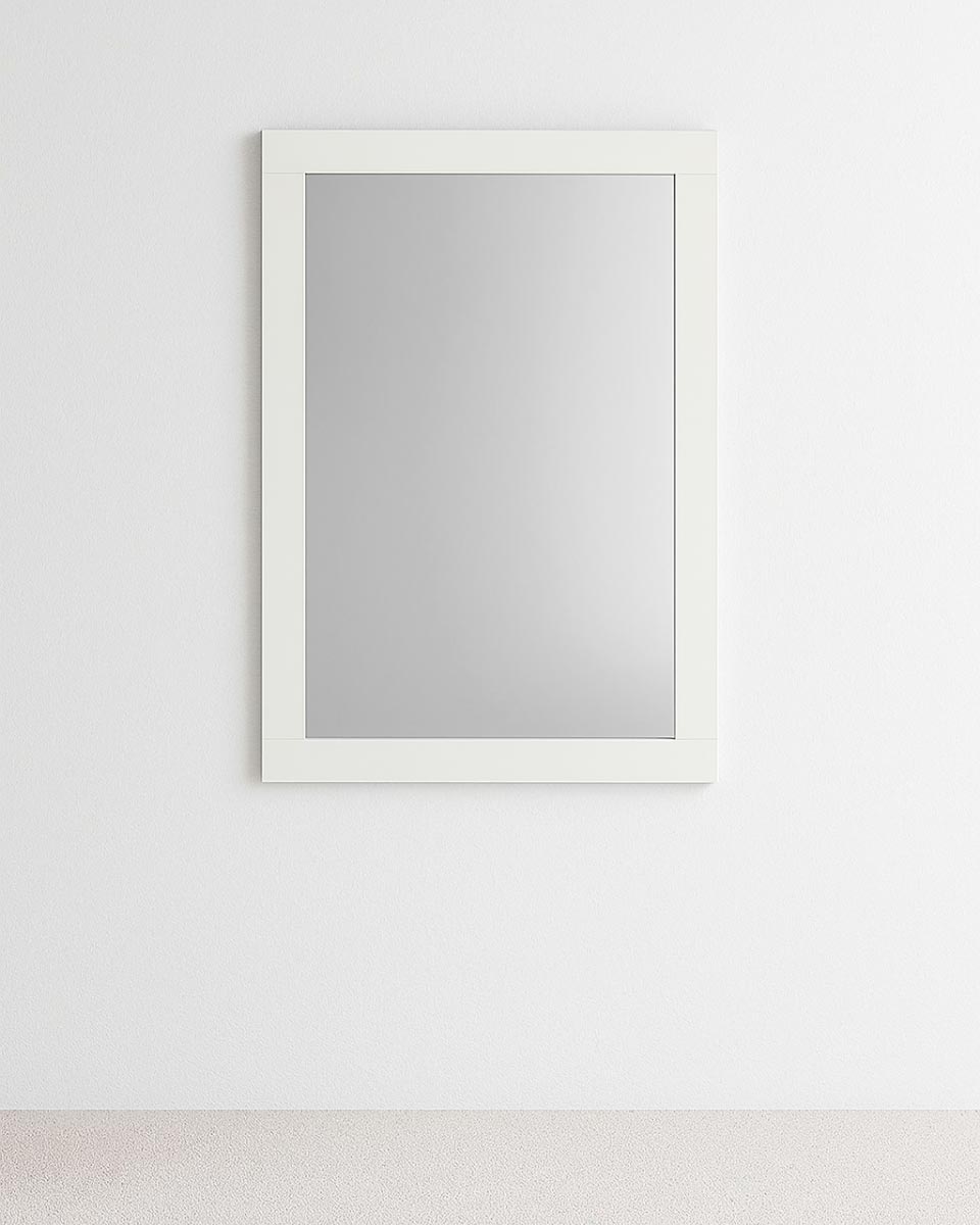 Specchio a muro Elios 40x65 cm – Cornice in Legno Bianco – Struttura a ...